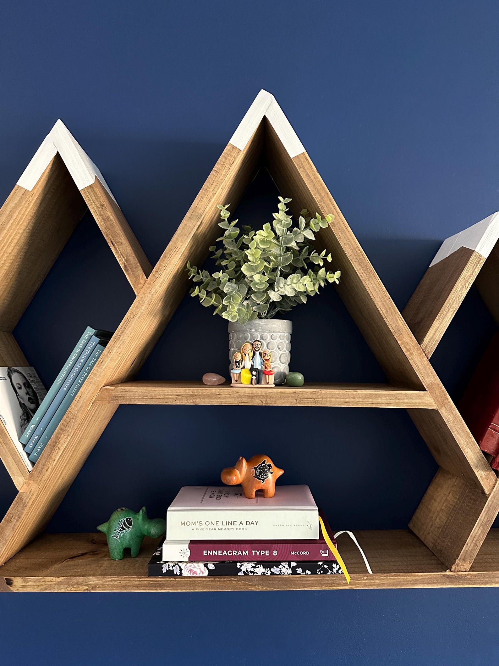 Handcrafted Wooden Mountain Shelf Rustic Wooden Shelves Geometric ...
