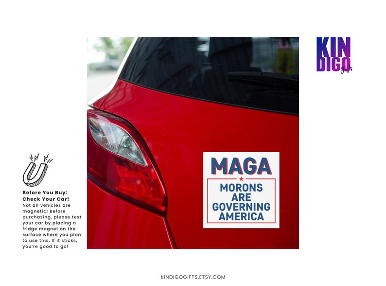 Morons Are Governing America Car Magnets, Funny Sarcastic Trendy Anti ...