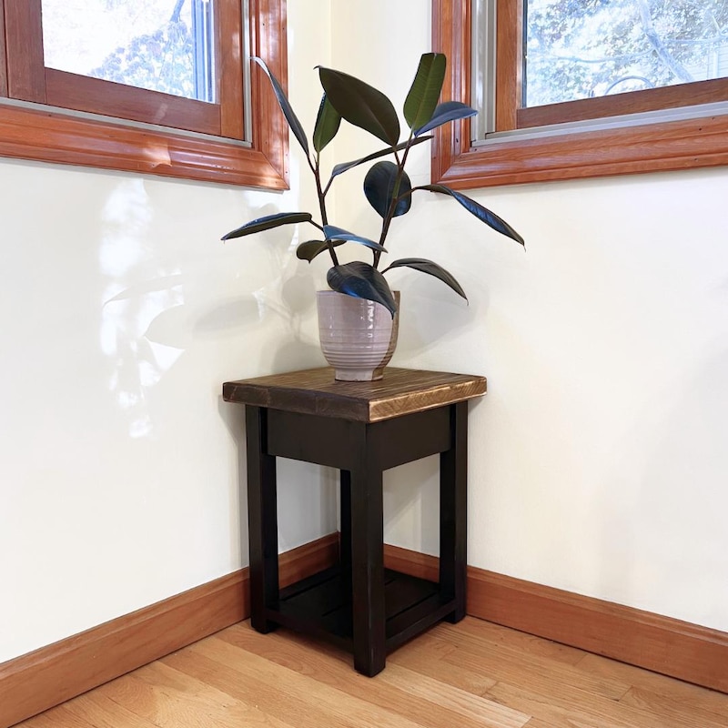 Wooden Short Side Table - Etsy