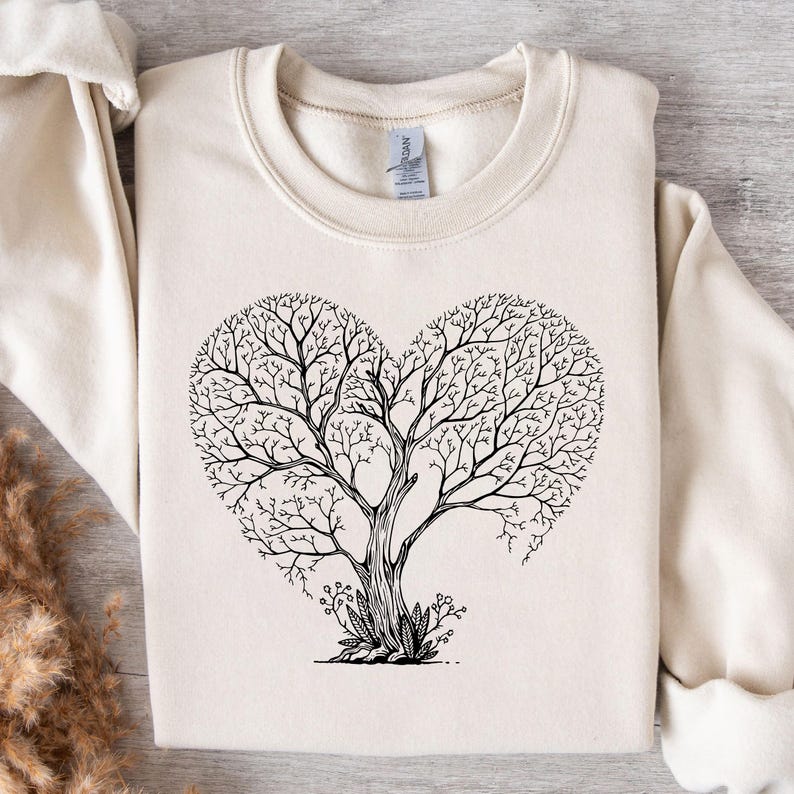 Tree Heart Art Svg , Family Tree SVG , Tree Silhouette Svg , Forest Svg ...
