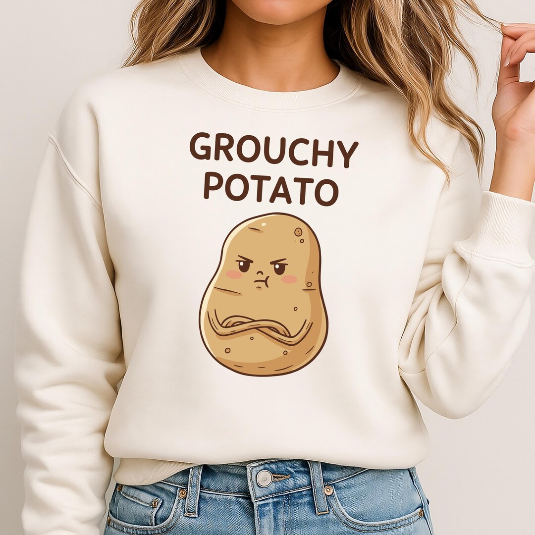Grouchy Potato SVG PNG Funny Mood SVG Grumpy Potato Cartoon Design for ...