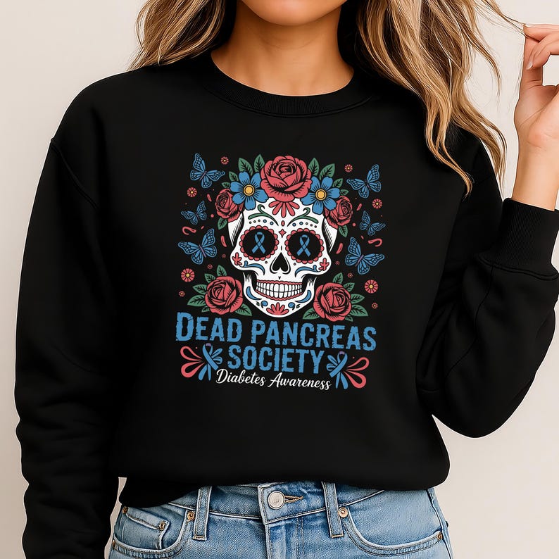 Dead Pancreas Society SVG PNG Diabetes Awareness SVG Sugar Skull Floral ...