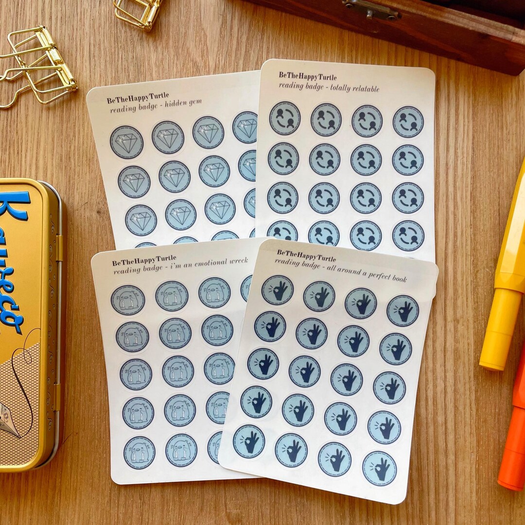 Reading Badges (blue) Sticker Sheets, Journal Stickers, Planner ...