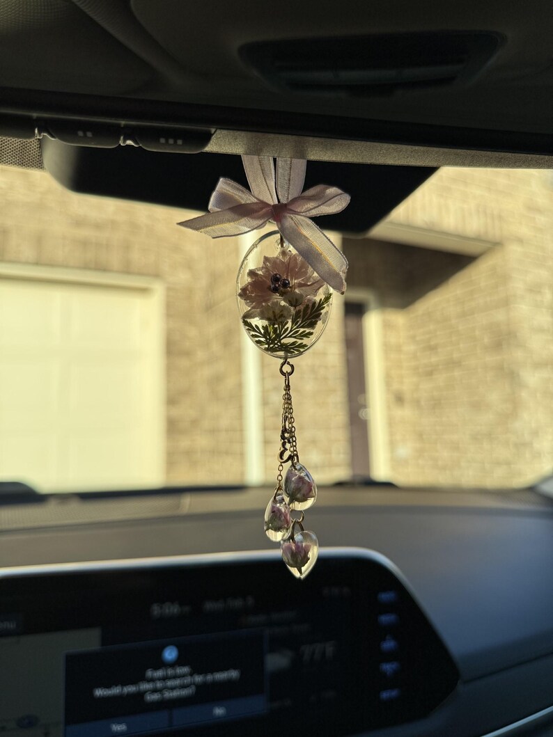 Car Charm Rear View Mirror, Resin, Car Charm, Car Accessories, Pressed ...