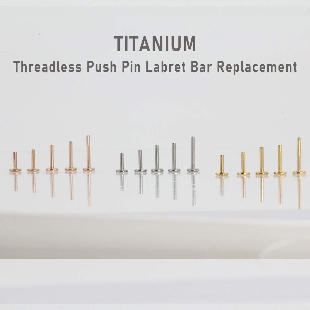 16G/18G/20G Titanium Threadless Push Pin Bar Post, Parts and Back ...