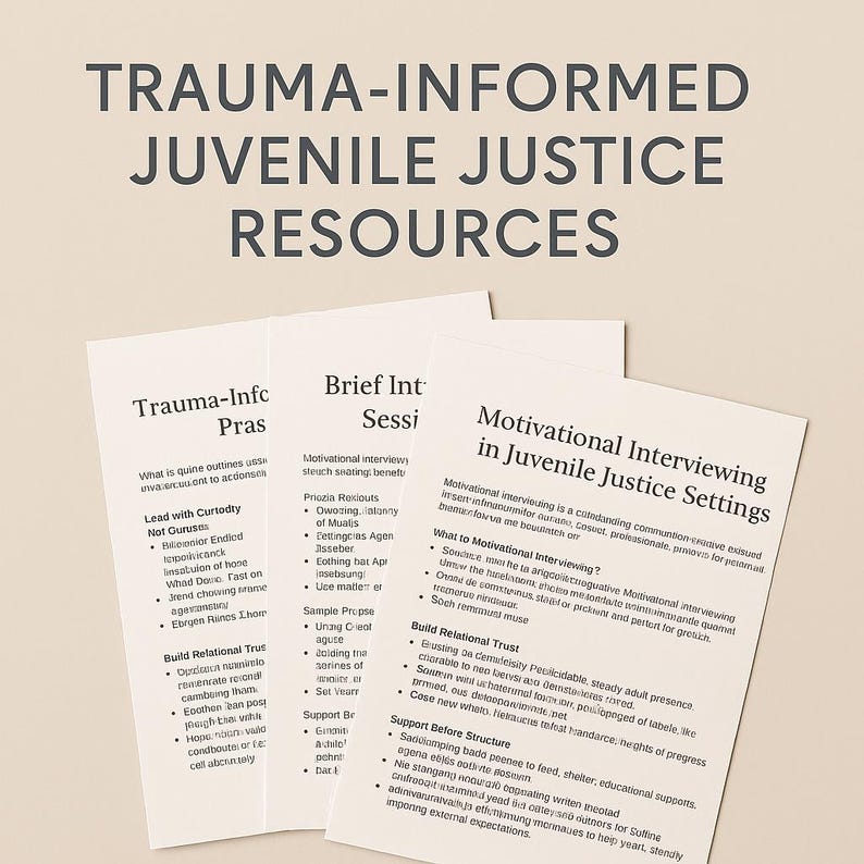 Juvenile Justice Trauma Toolkit | Brief Intervention Plan + Trauma ...