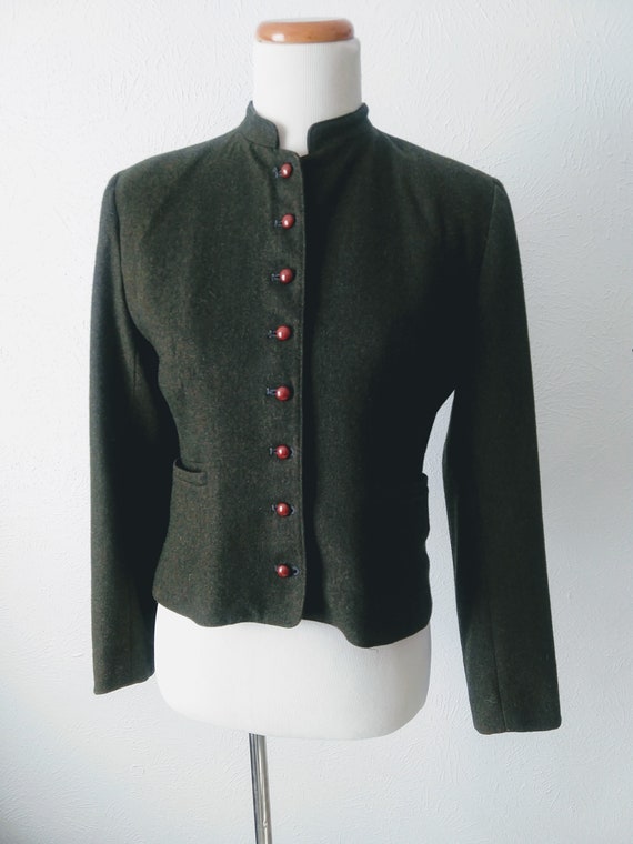 Charles Klein wool WOODSY blazer jacket - band collar… - Gem