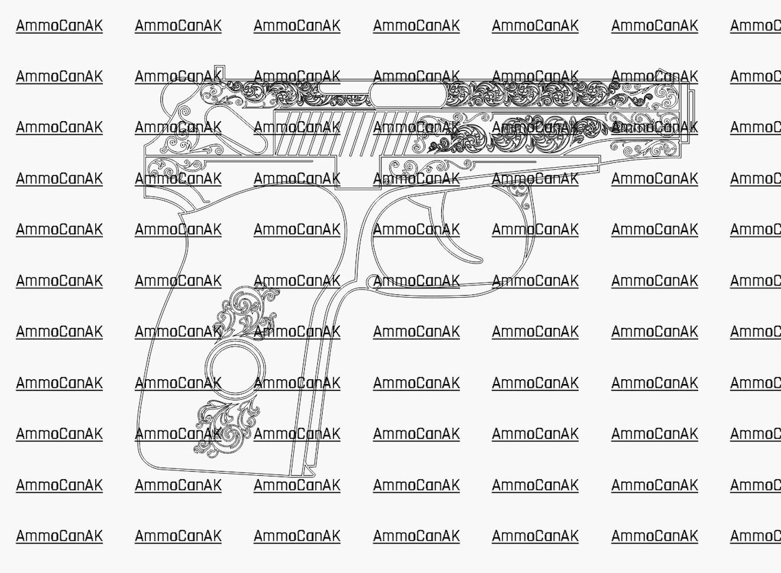 Makarov Scroll Design Lightburn, SVG, DXF, Ai, Laser Engraving, Fiber ...