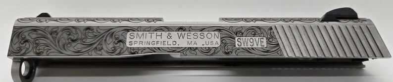 Smith and Wesson, SW, SW9VE, Scroll Design , Lightburn, SVG, DXF, Ai ...