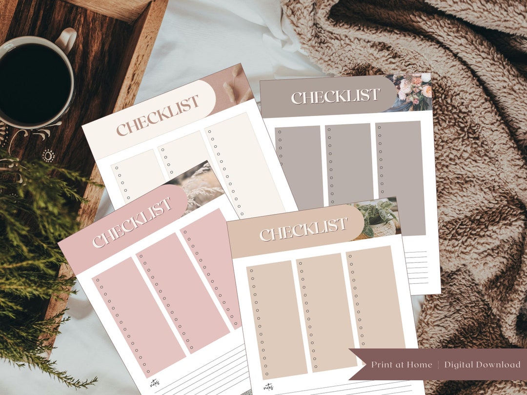 Checklist - Printable Boho - Digital Download - Organizer - Planner ...