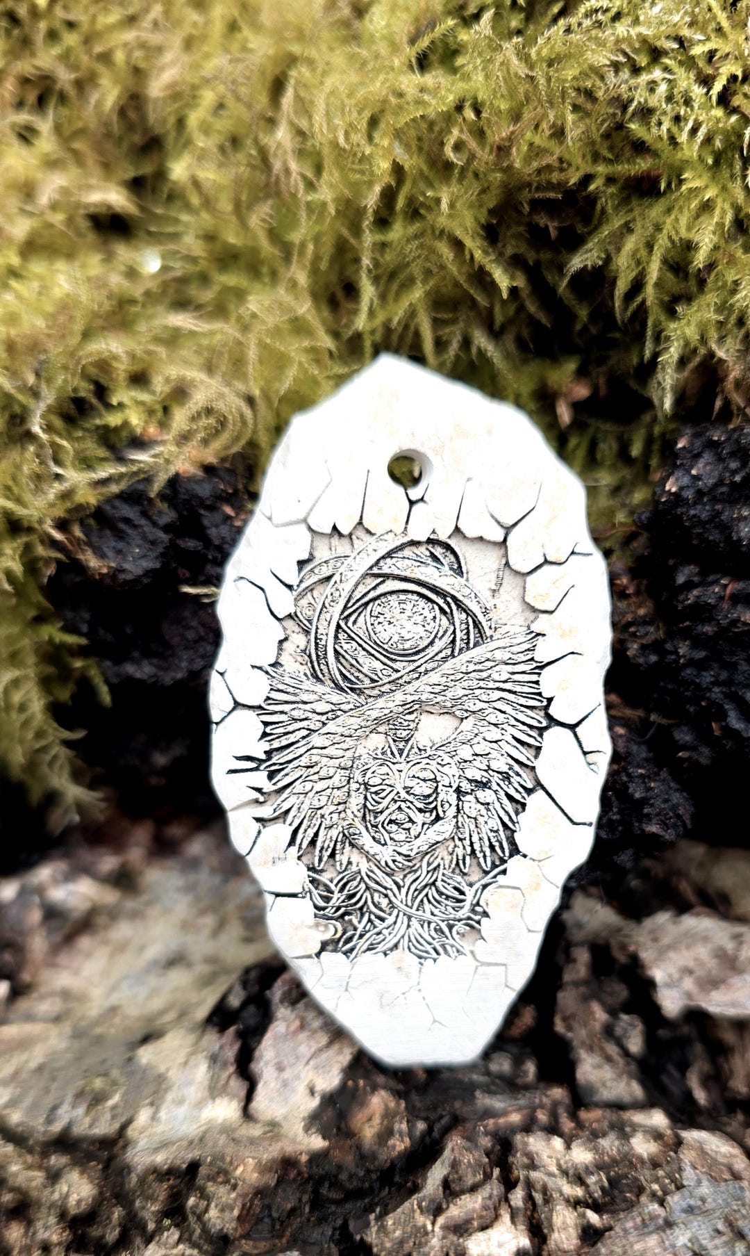 Womb of the Stars – Omaphen DNA Spiral Amulet | Carved Stone Galaxy ...
