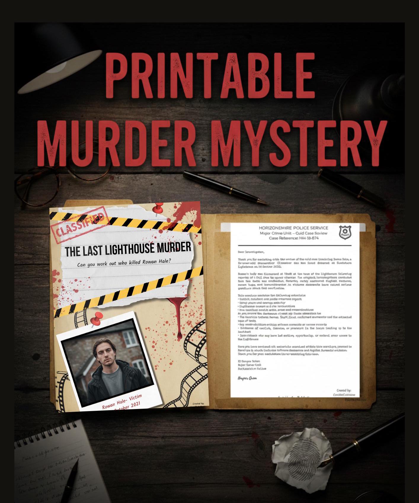 Murder Mystery Case File | Blackshore Lighthouse Investigation ...