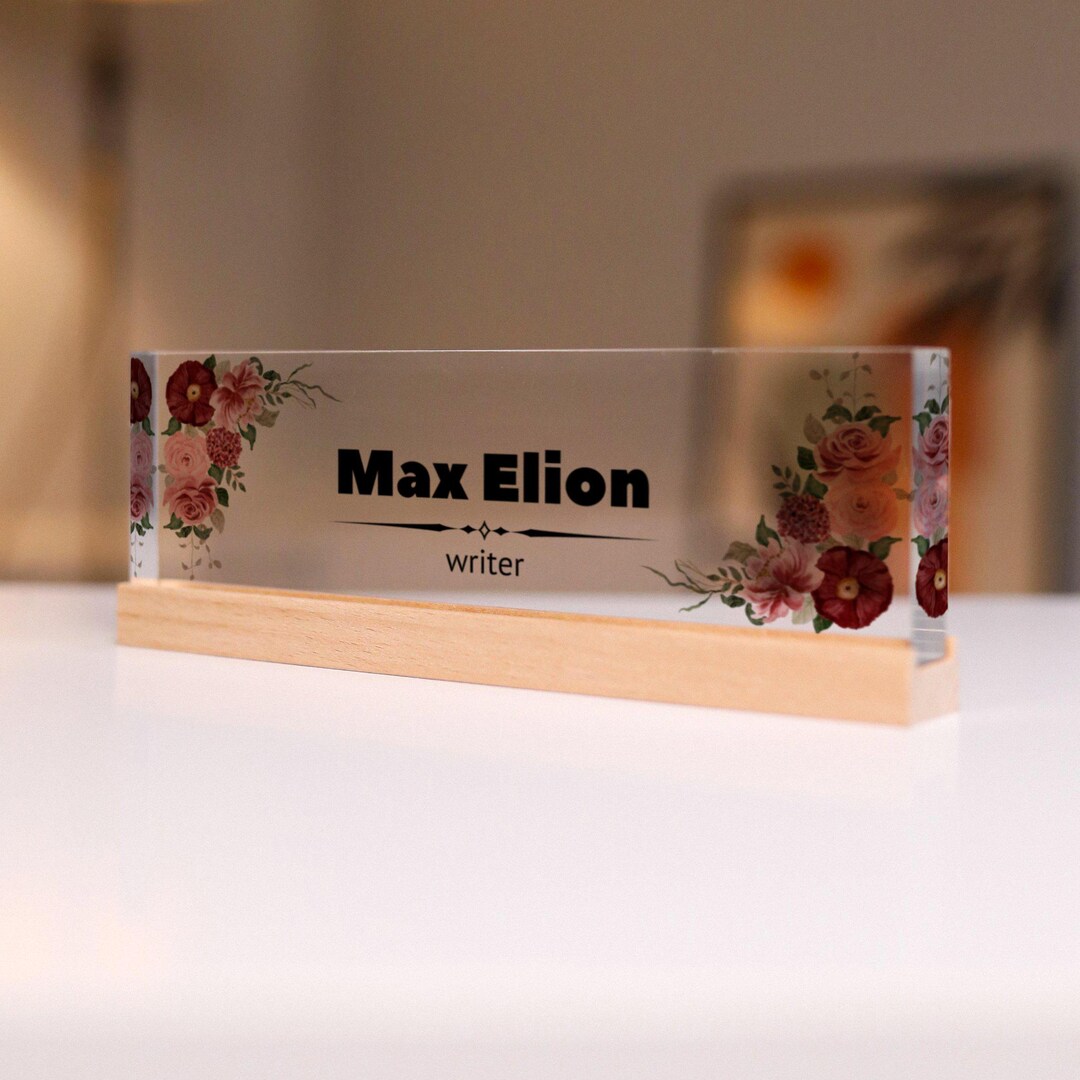 Desk Name Plate Acrylic Custom Desk Name Sign Personalized Gift Acrylic ...