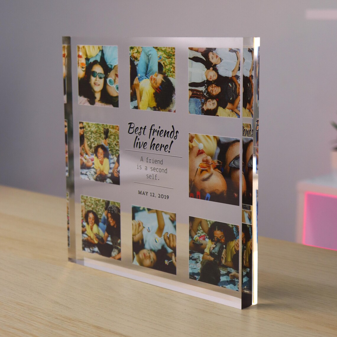 Any Occasion Acrylic Photo Block Collage, Personalized Gift for Friends ...