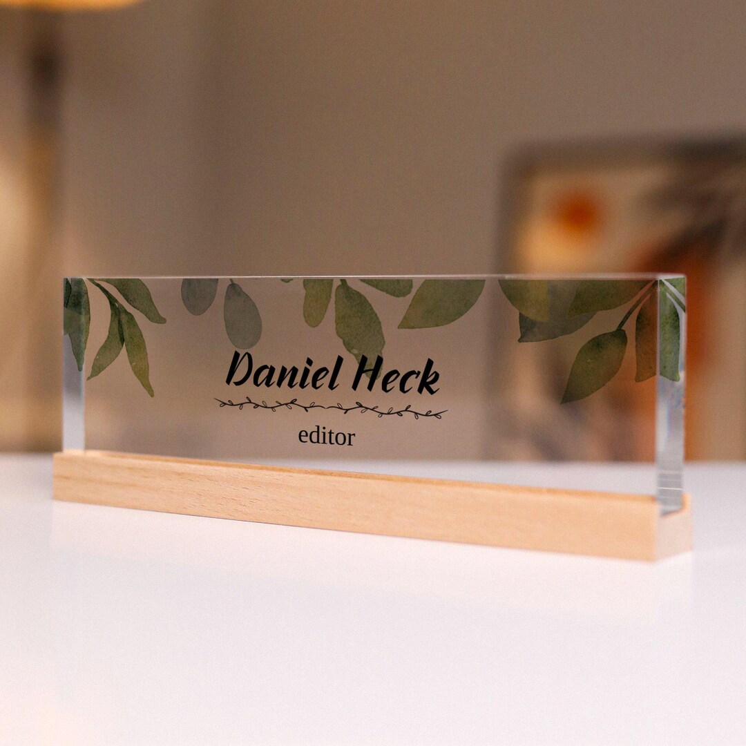 Custom Office Name Sign Personalized Desk Plaque With Name and Title ...