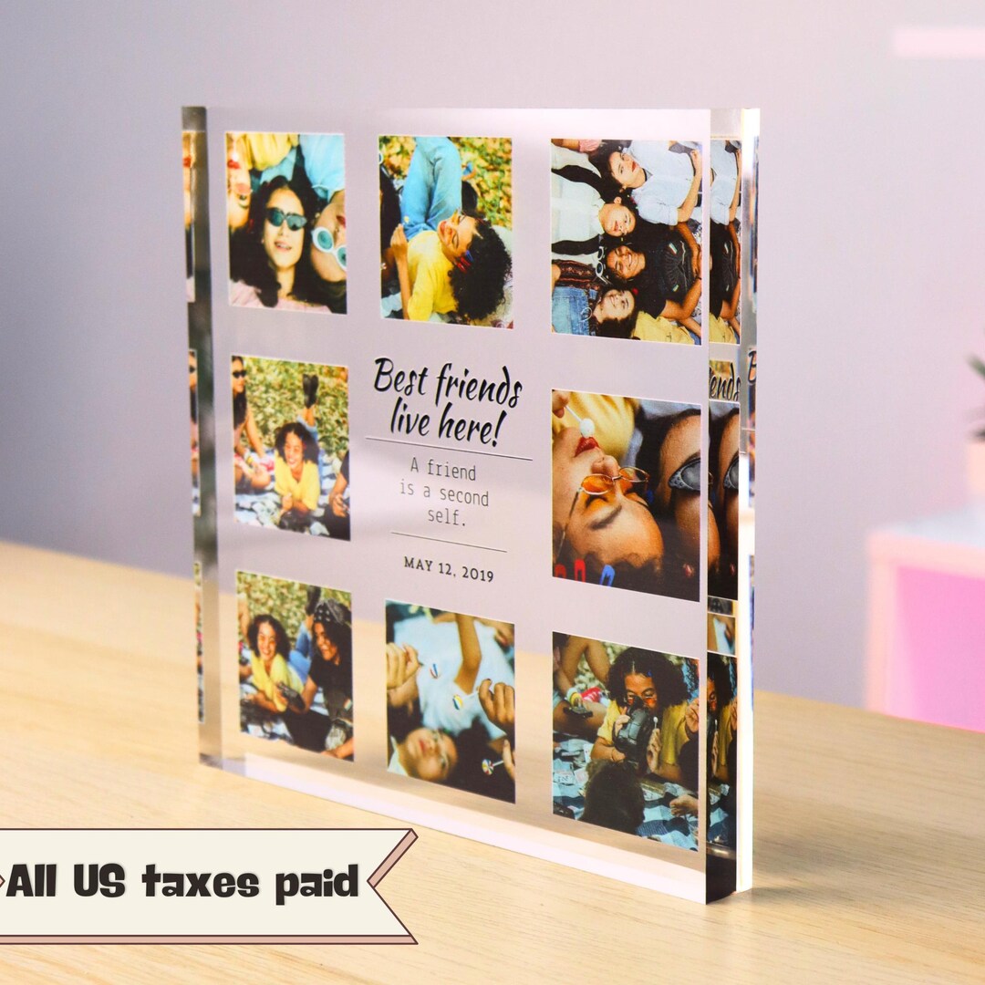 Any Occasion Acrylic Photo Block Collage, Personalized Gift for Friends ...