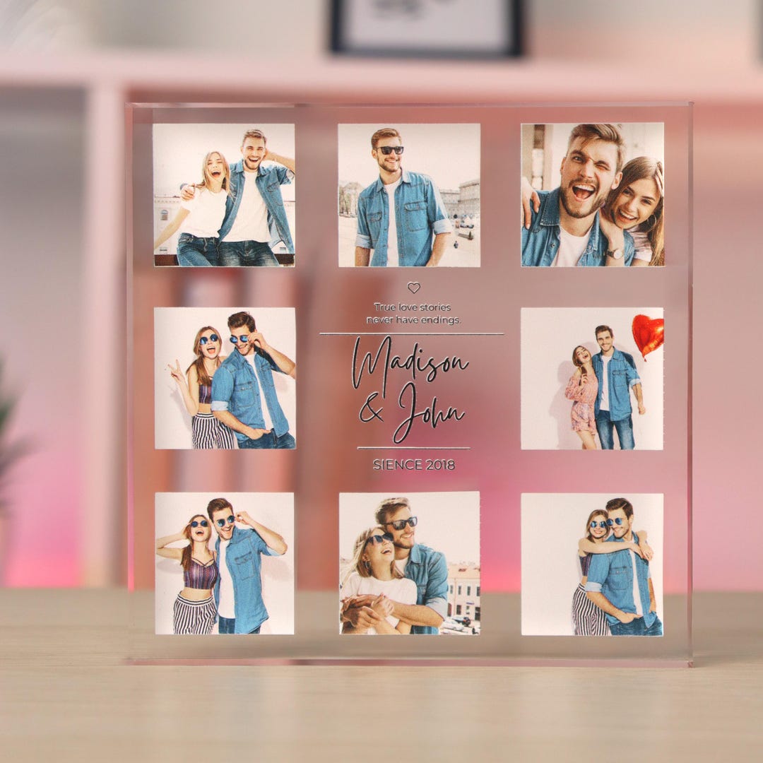 Acrylic Photo Block Collage Custom Gift for Any Occasion Square Acrylic ...