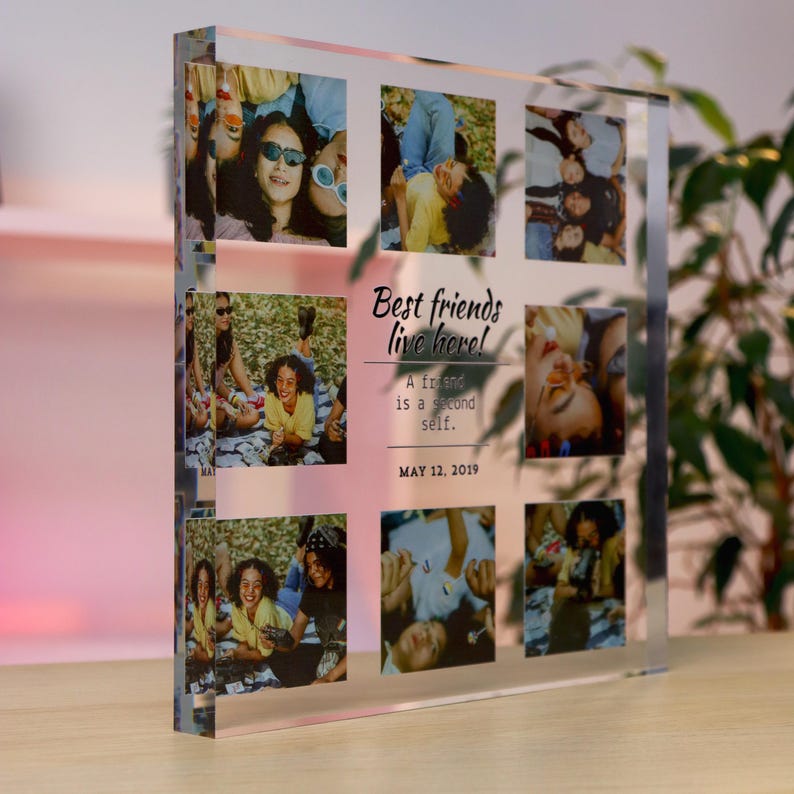 Any Occasion Acrylic Photo Block Collage, Personalized Gift for Friends ...