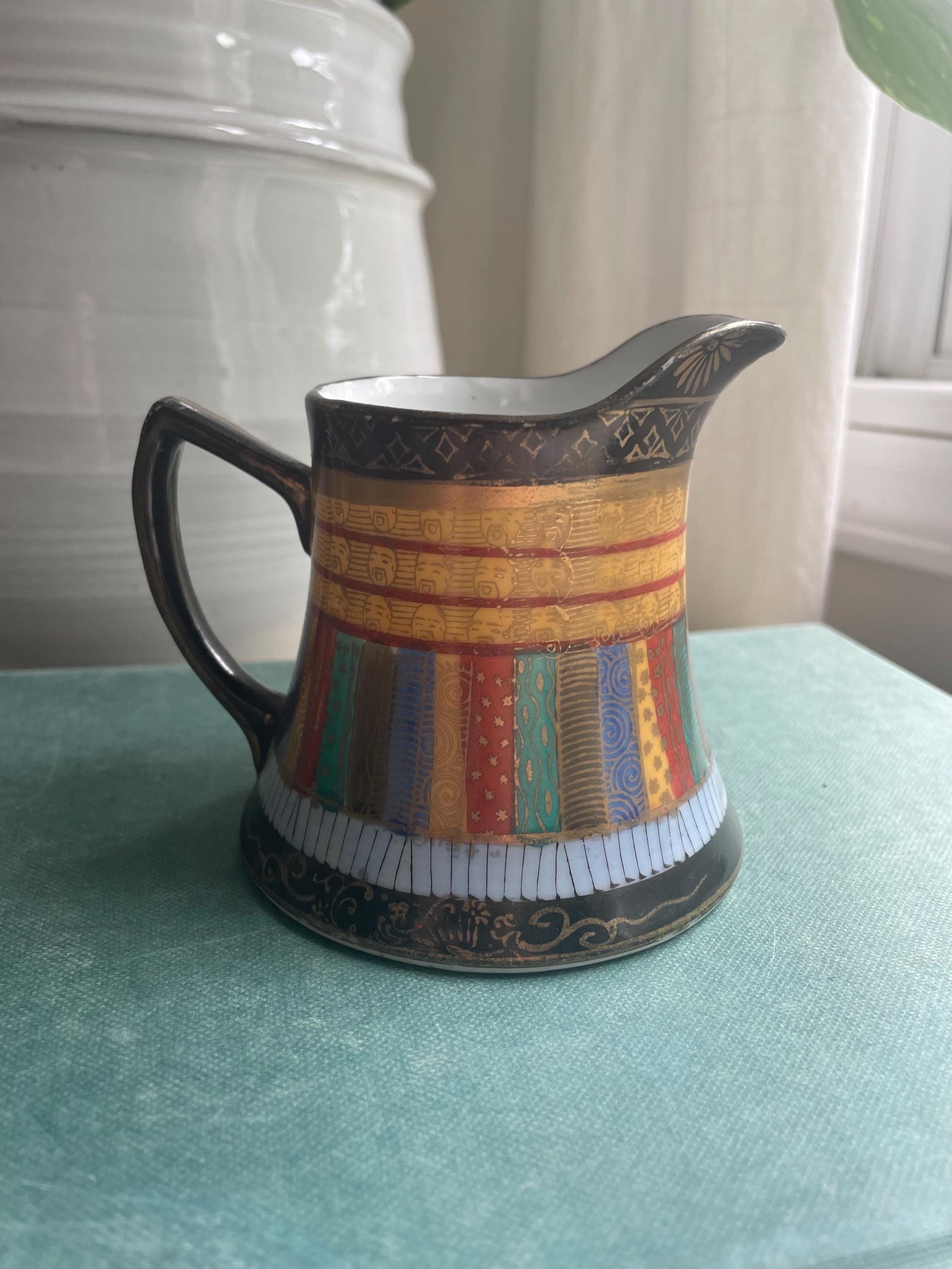 Vintage Japanese Thousand Faces Pitcher / Japanese Artistry / Tea ...