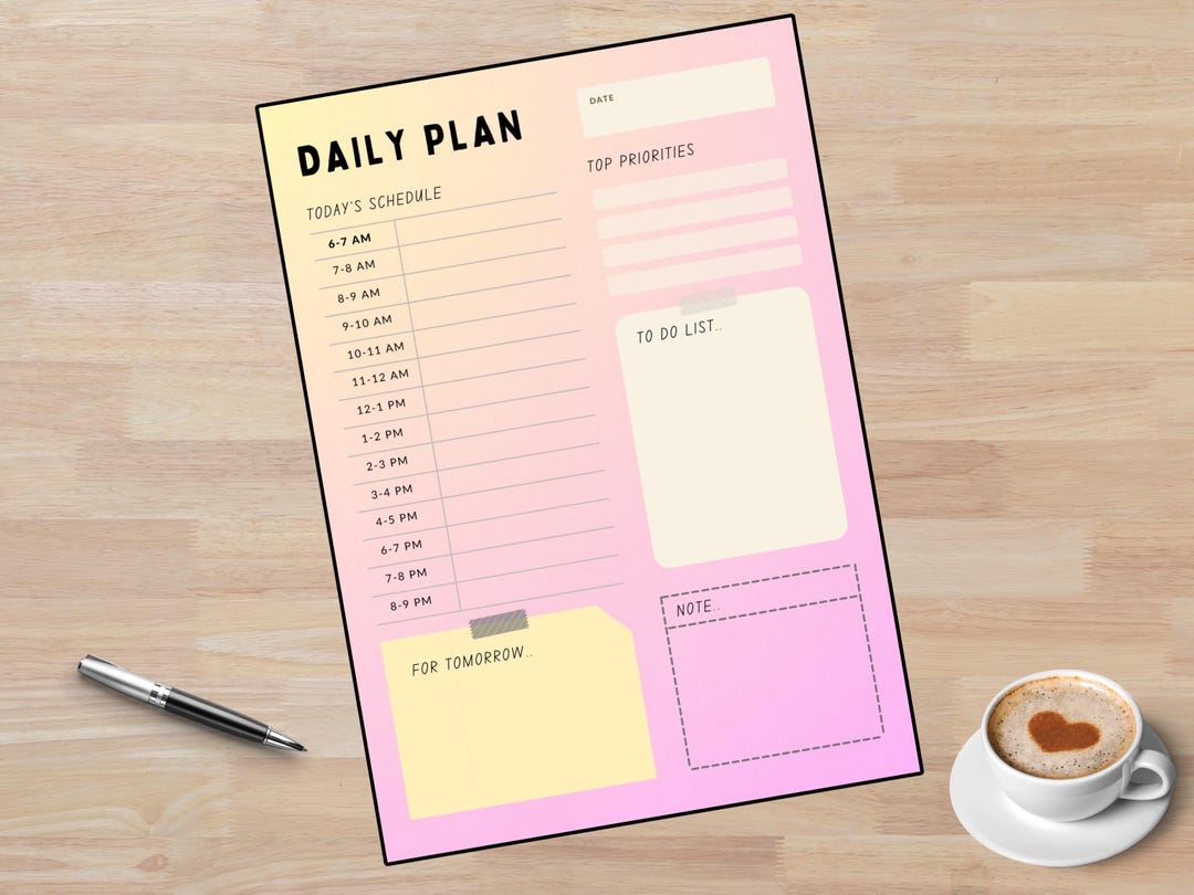 Print as Many Daily Self Care Plan Sheet Daily Printable Plan Sheet to ...
