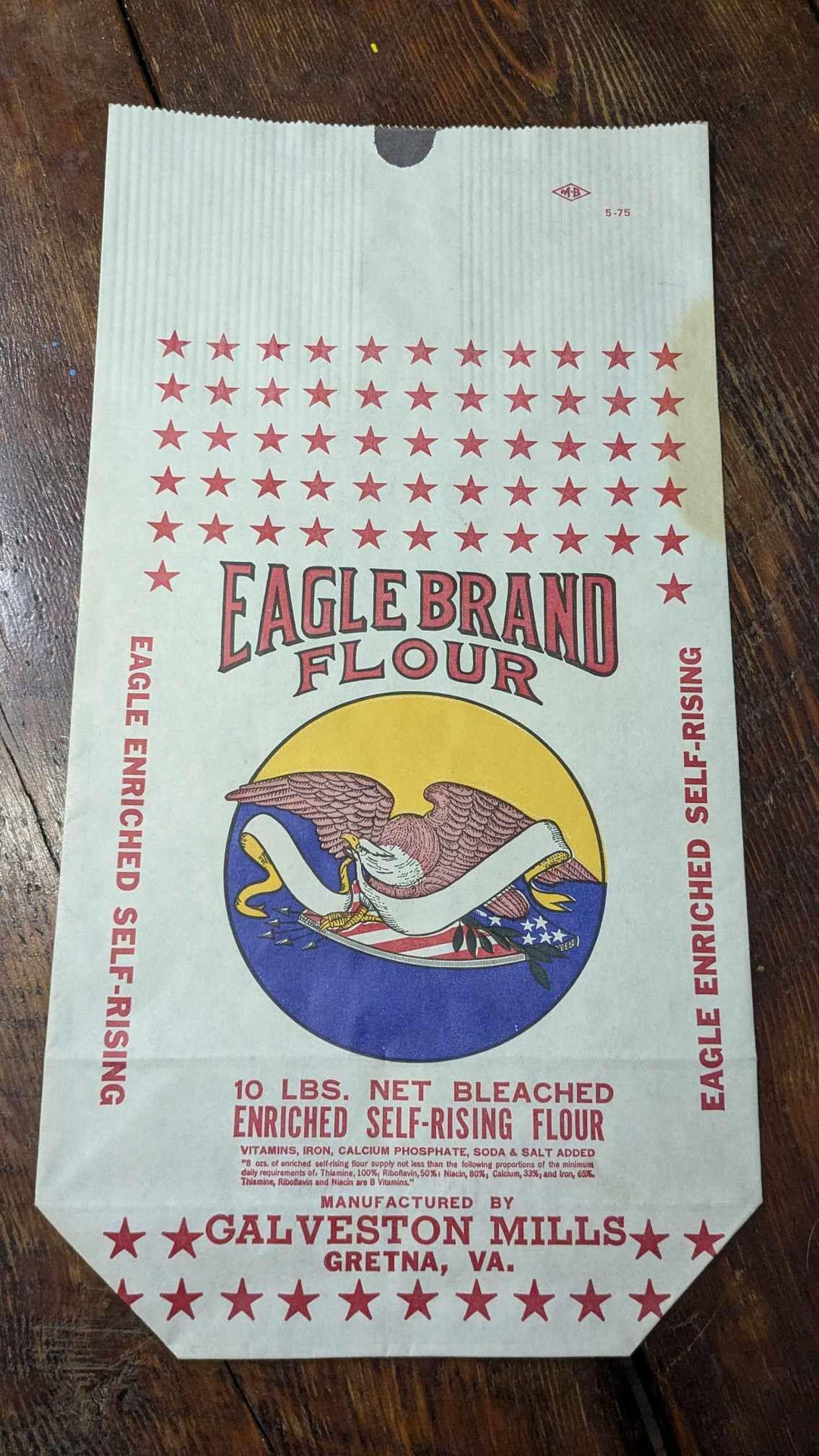 1970s Vintage Unused Eagle Brand Flour 10 Lb Paper Sack Manufactured by ...