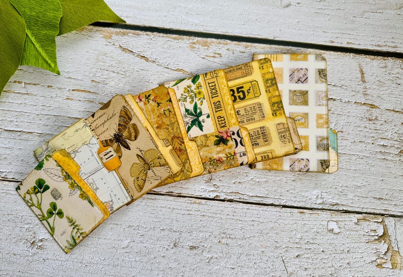 Tim Holtz Mini File Folders Set of 7 Junk Journal Pockets Tuck Spots ...
