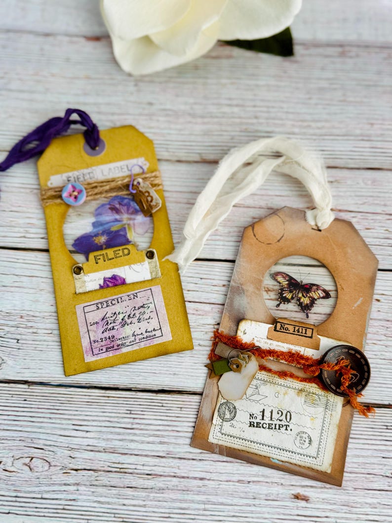 Vintage Specimen Tags, Junk Journal Ephemera, Pocket Tag - Etsy