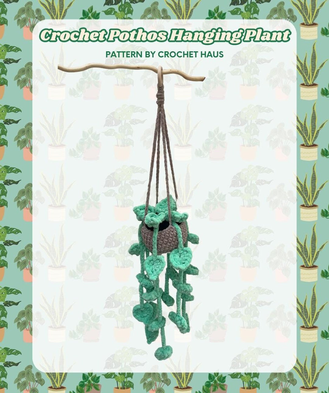 Crochet Life-size Pothos Hanging Plant PATTERN Digital Download - Etsy