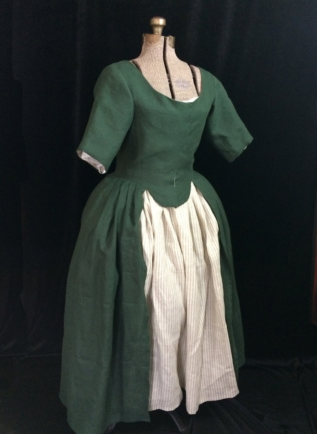Linen Gown, Robe A L'anglaise, 18th Century, Size 12 - Etsy