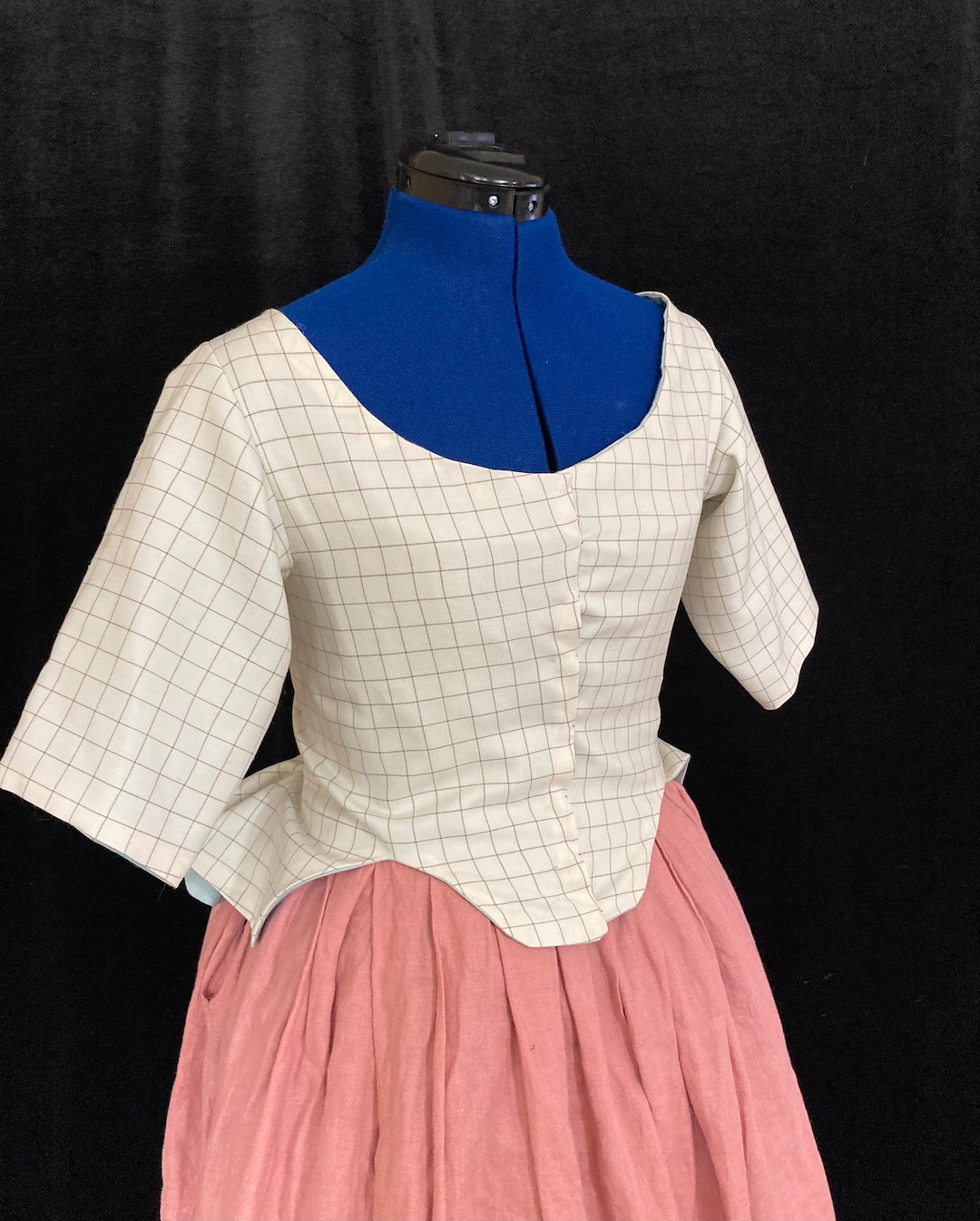 Checked Wool Caraco Jacket, 18th Century, Size 14 - Etsy