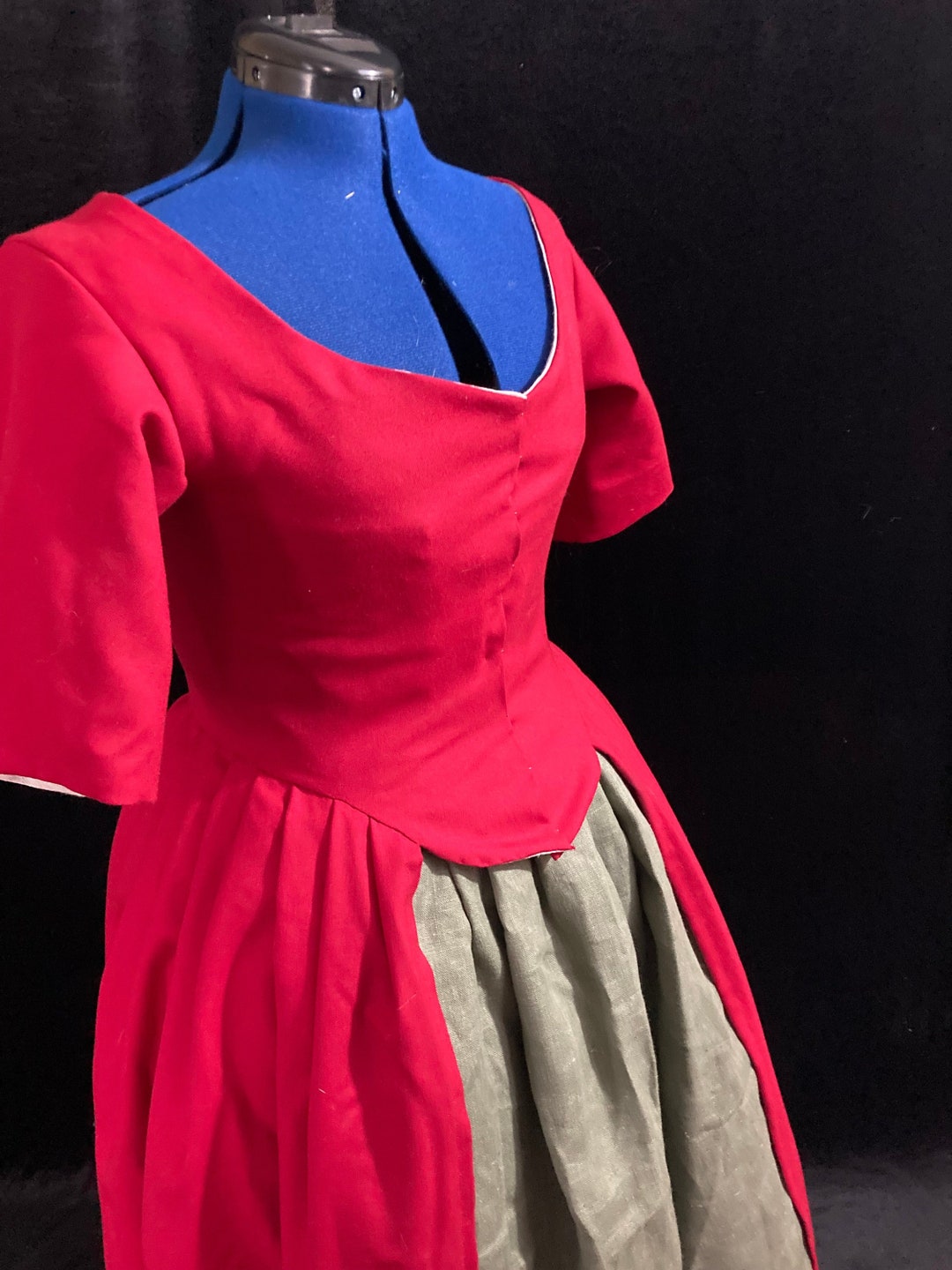 Common Woman's Wool Dress, Robe L'anglaise, 18th Century, Size 14 - Etsy