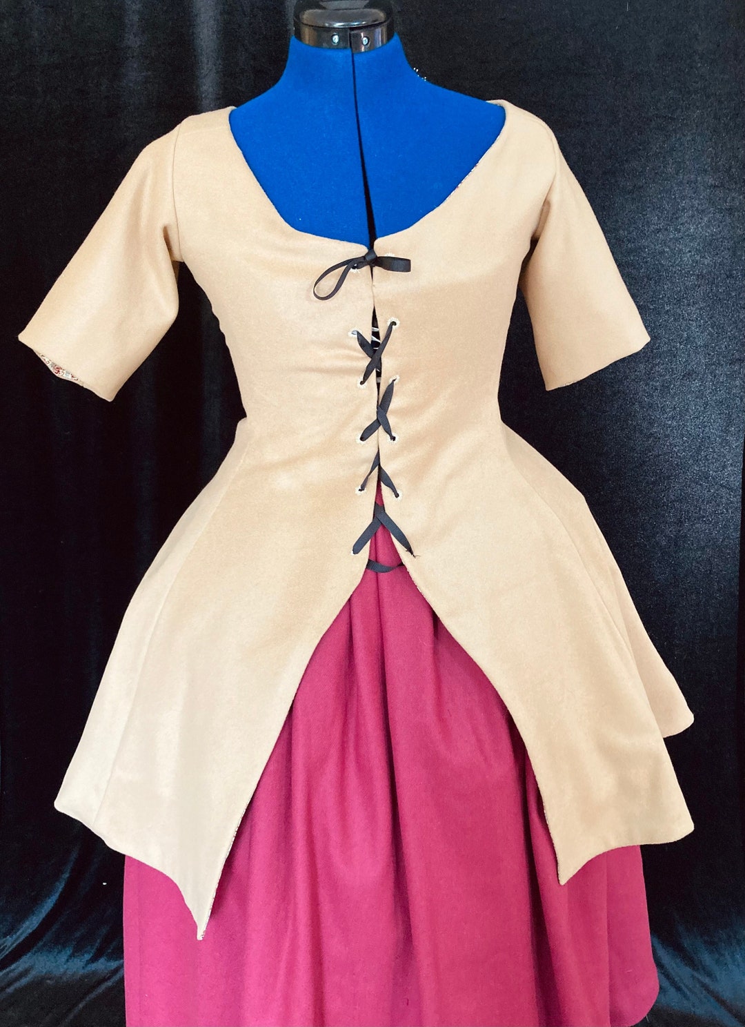 Wool 18th Century Caraco Jacket - Size 10 - Etsy