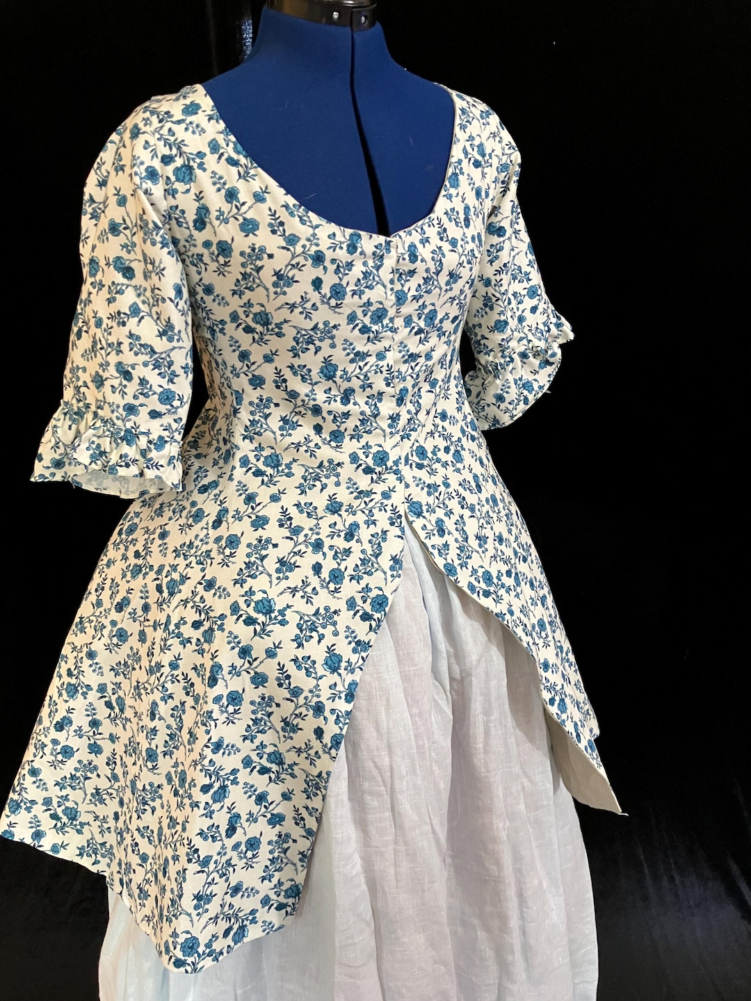 Lady’s Caraco Jacket in Williamsburg Cotton, 18th Century, Size 8 - Etsy