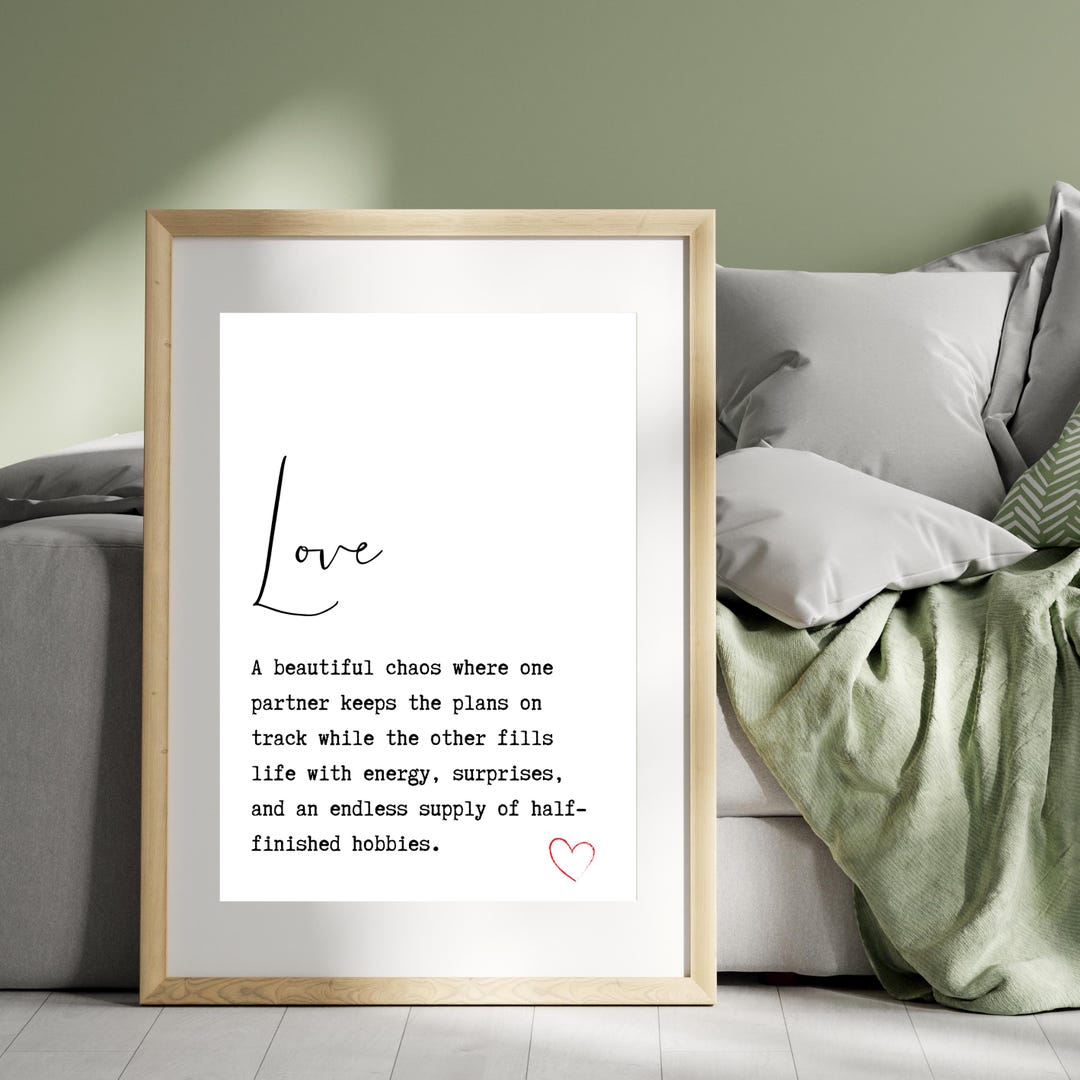 Love Definition Print, Wall Art Prints, Quote Print, Love Wall Decor ...