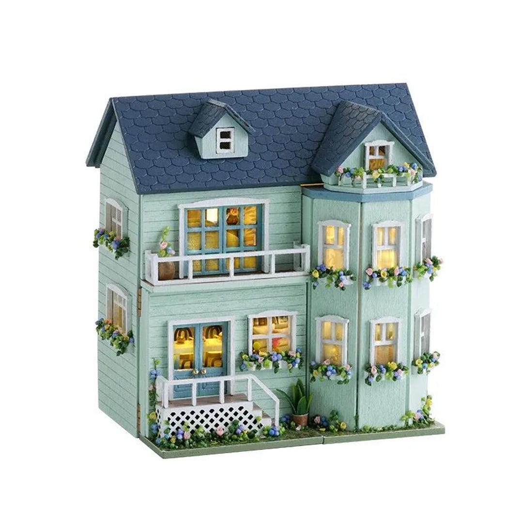 Cosyville Pale Blue Lily Home DIY Wooden Dollhouse - Etsy UK