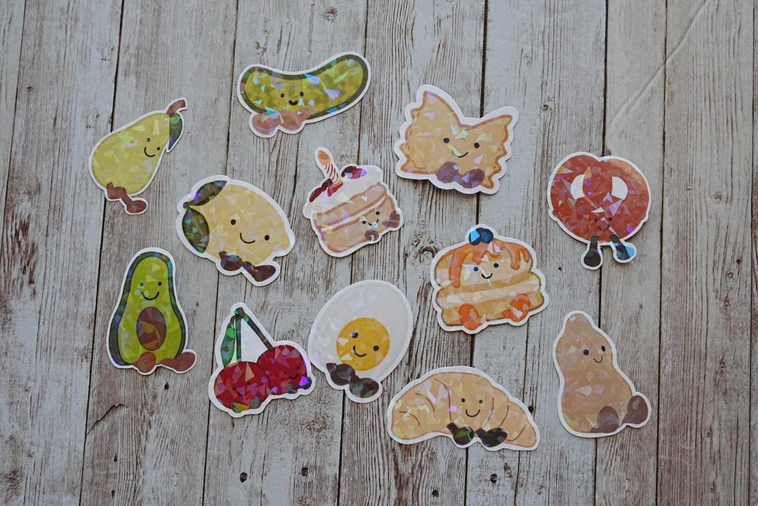 Food Themed Cutie Cuddler Vinyl Stickers - Etsy
