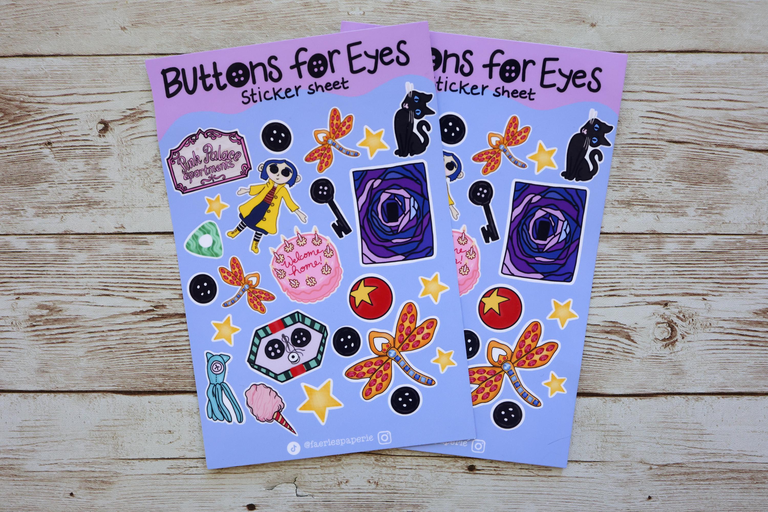 Buttons for Eyes Sticker Sheet - Etsy