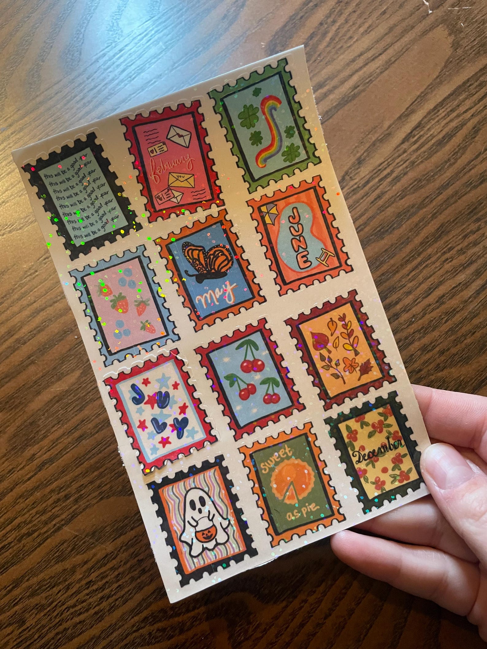 Sending Seasons Stamp Sticker Sheet - Etsy