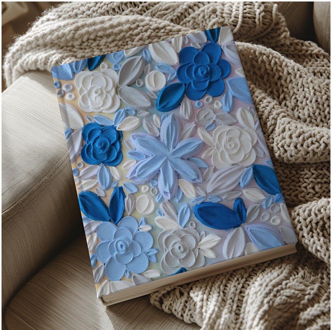 Blue Floral Journal Writing Notebook Daily Planner Desk Organization ...