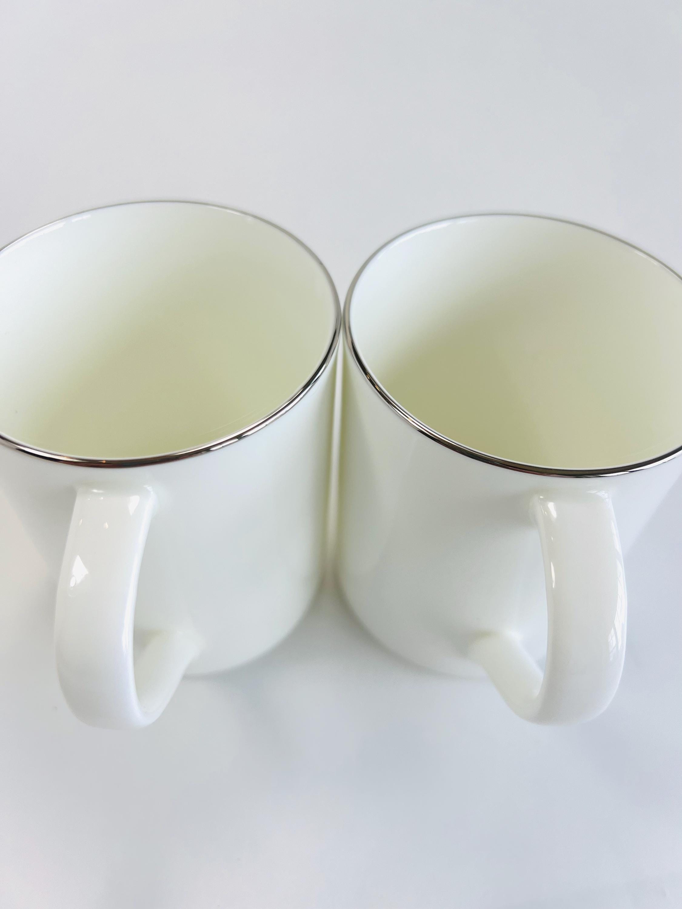 Mikasa Couture Platinum Bone China Mugs (set of 2) - Etsy