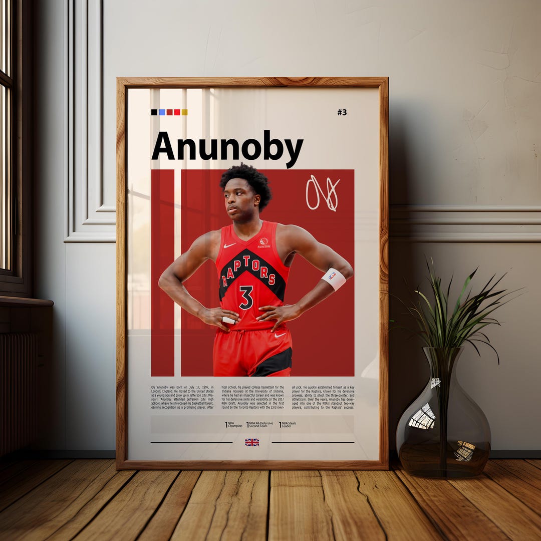 O.G. Anunoby Poster, Toronto Raptors Print, NBA Poster, Sports Poster ...