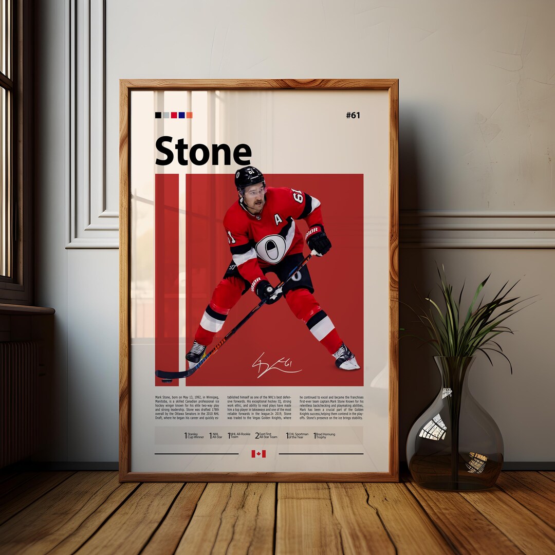 Mark Stone Poster, Vegas Golden Knights Poster, NHL Poster, Hockey ...