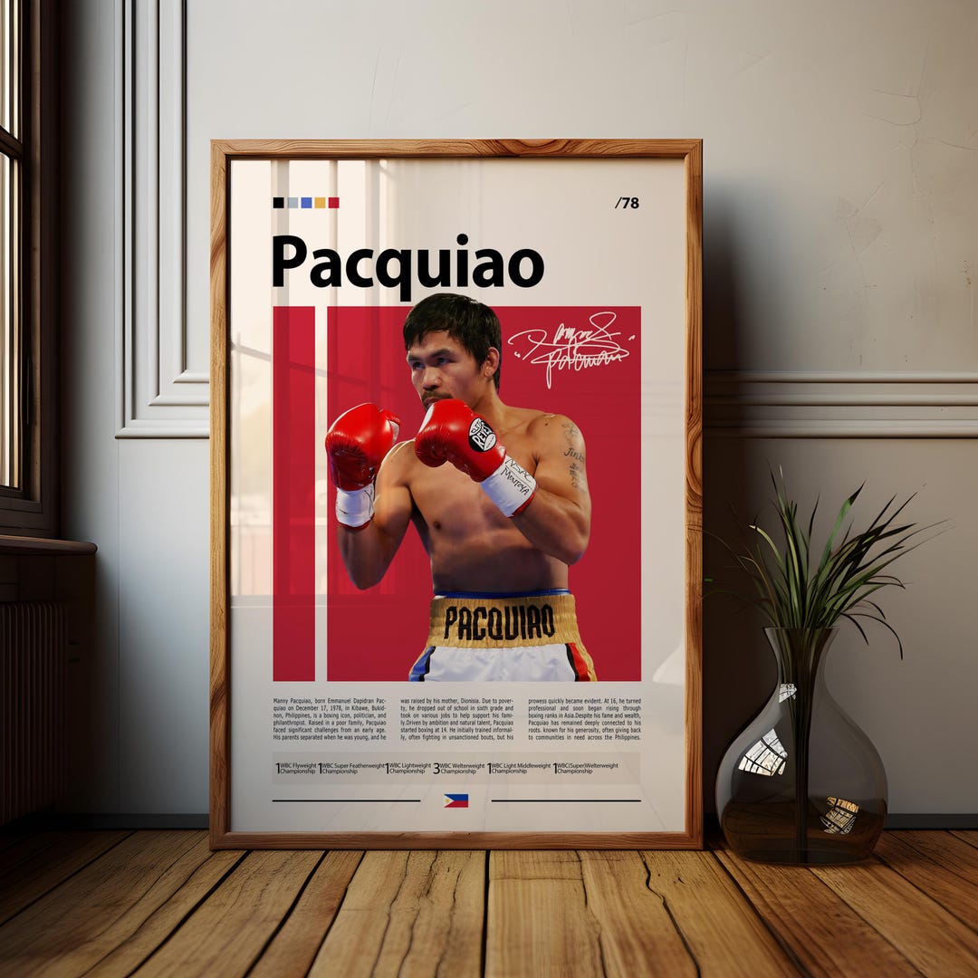 Manny Pacquiao Poster, Boxing Poster, Sports Poster, Boxing Wall Art ...