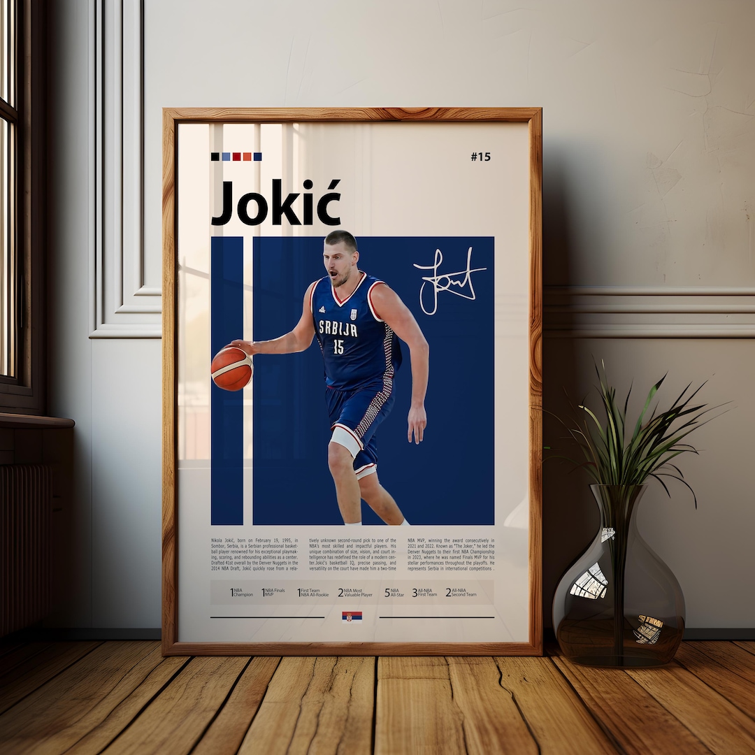 Nikola Jokic Poster, Denver Nuggets Print, NBA Poster, Sports Poster ...