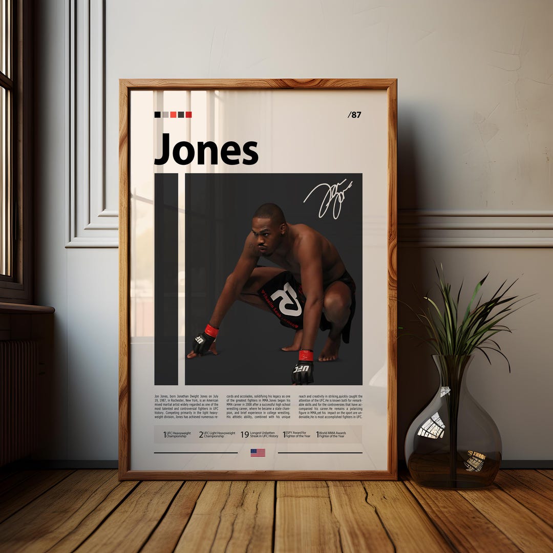 Jon Jones Poster, UFC Poster, MMA Poster, Boxing Poster, Sports Poster ...