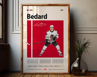 Connor Bedard Coloring Printables, Connor Bedard Poster, Chicago ...