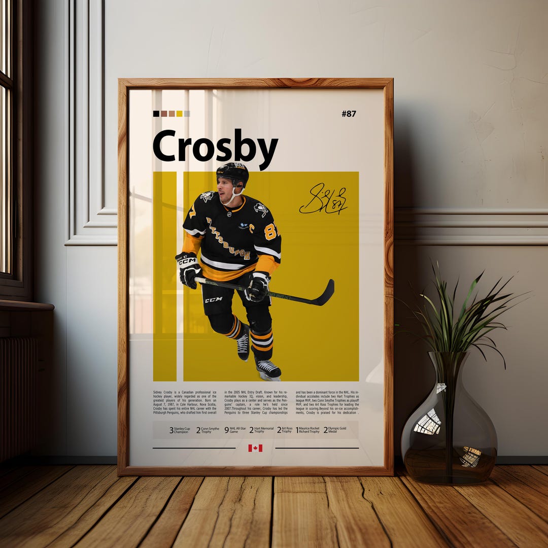 Sidney Crosby Poster, Pittsburgh Penguins Poster, NHL Poster, Hockey ...
