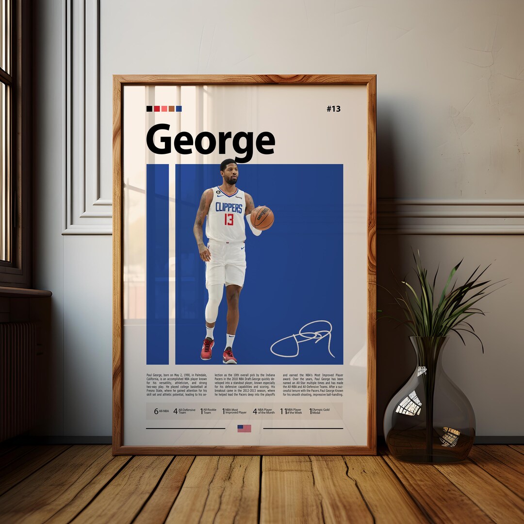 Paul George Poster, L.A. Clippers Poster, NBA Poster, Sports Poster ...