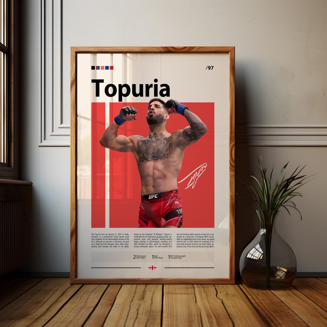 Ilia Topuria Poster, UFC Poster, MMA Poster, Boxing Poster, Sports ...