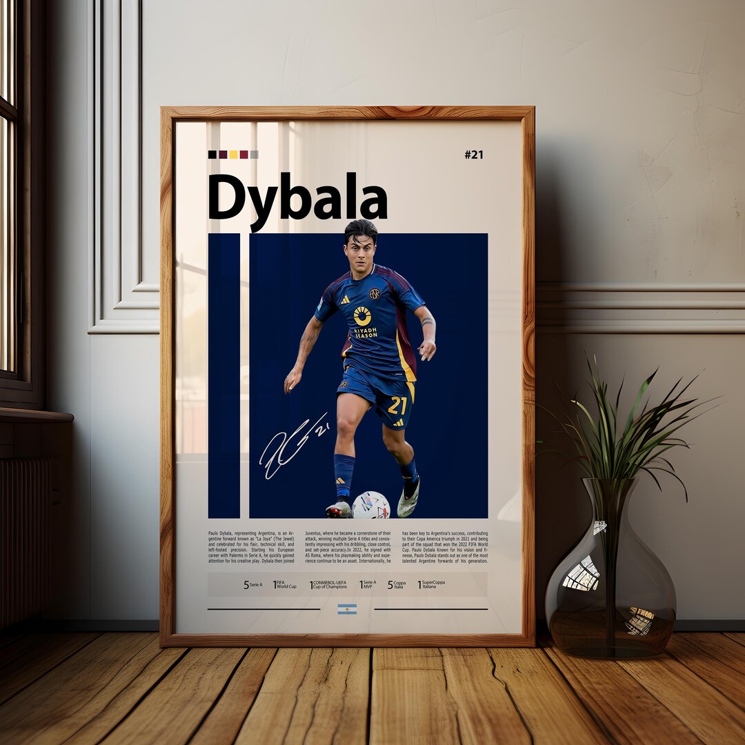 Paulo Dybala Poster, Juventus Poster, Soccer Gifts, Sports Poster ...